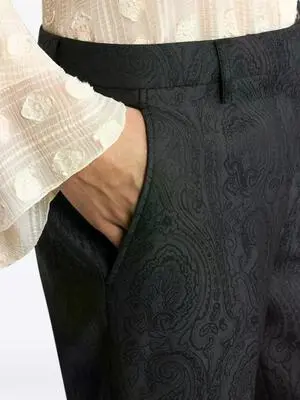 Etro Wool Jacquard Arnica Motif Trousers