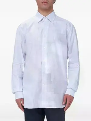 Zegna Check Poplin Shirt - White
