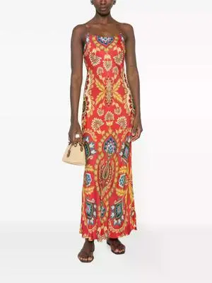 Farm Rio Floral Print Maxi Dress - Red