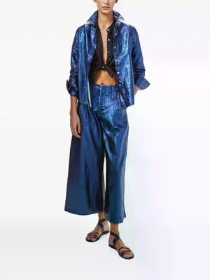 Lanhtropy Metallic Effect Wide-leg Trousers