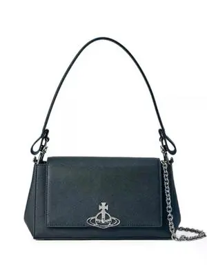 VIVIENNE WESTWOOD Hazel Orb-plaque Chain-strap Shoulder Bag - Black