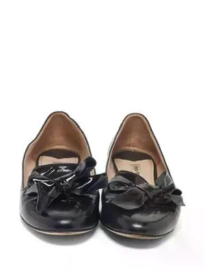 Miu Miu Bow Detail Crystal Embellished Ballet Flats