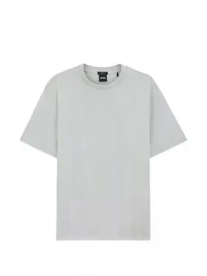 BOSS Regular-fit T-shirt In Cotton With Raised Jacquard Structure - Grey