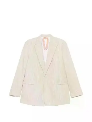 N°21 Vertical Stripe Peak Lapel Blazer - Neutrals