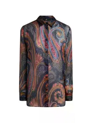 Etro Silk Paisley Motif Shirt - Blue