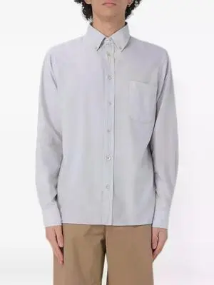 Eleventy Button-down Chest-pocket Shirt - Grey