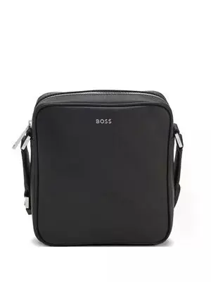 BOSS Logo Plaque Messenger Bag - Black