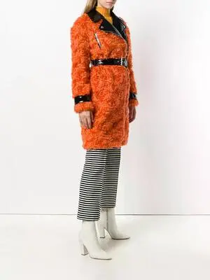 Moschino Belted Shearling Coat