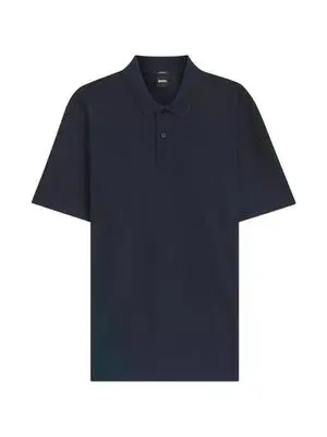 BOSS Stripe-textured Polo Shirt - Blue