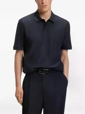 BOSS Stripe-textured Polo Shirt