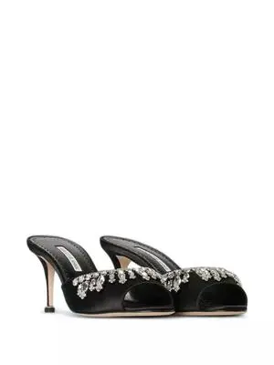 Manolo Blahnik Tulimu Crystal-embellished Stiletto Sandals - Black