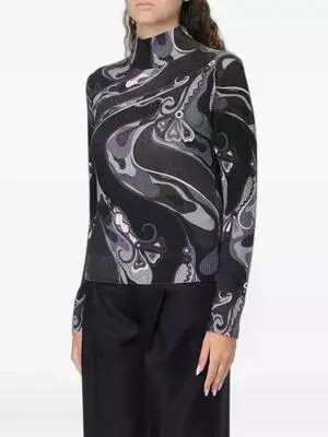 Emilio Pucci Abstract Print Roll Neck Sweater