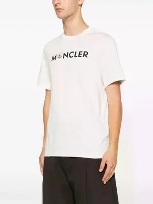 Moncler Logo-print Short-sleeve T-shirt - Neutrals