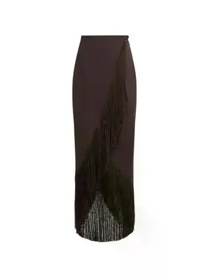 TALLER MARMO El Pareo Fringe-trimmed Skirt - Brown