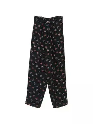 N°21 Navy Floral Pattern Pleated Trousers