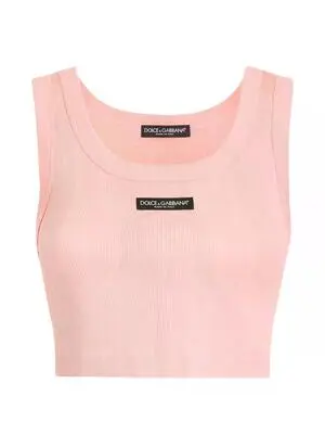 Dolce & Gabbana Cropped Tank Top With Logo
