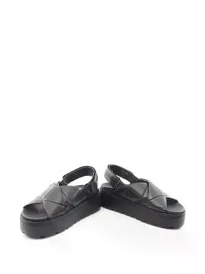 Prada Quilted Crossover Strap Platform Sandals