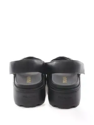 Prada Quilted Crossover Strap Platform Sandals