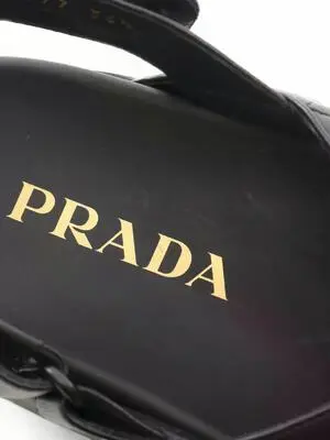 Prada Quilted Crossover Strap Platform Sandals