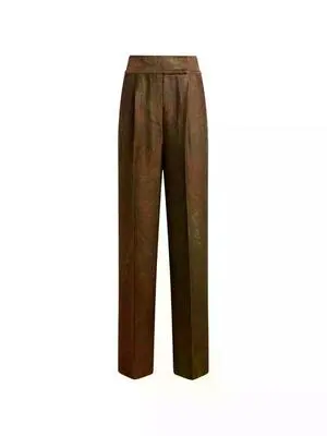 Etro Wool-blend Jacquard Paisley Motif Trousers - Brown