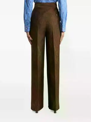 Etro Wool-blend Jacquard Paisley Motif Trousers