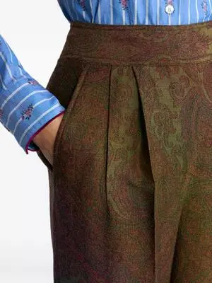 Etro Wool-blend Jacquard Paisley Motif Trousers