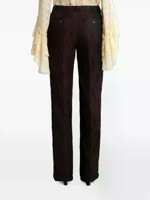 Etro Jacquard Trousers With Floral Medallion Motif - Red