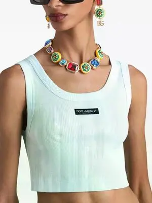 Dolce & Gabbana Cropped Tank Top With Logo