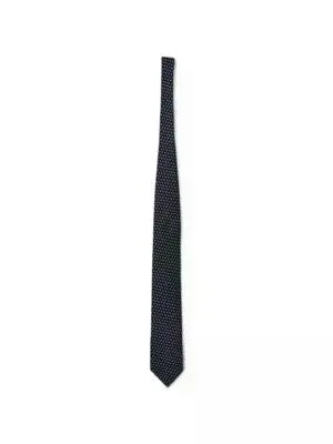 Zegna Silk Palm Tree Print Neck Tie - Blue