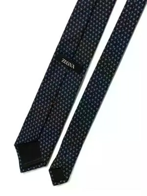 Zegna Silk Palm Tree Print Neck Tie