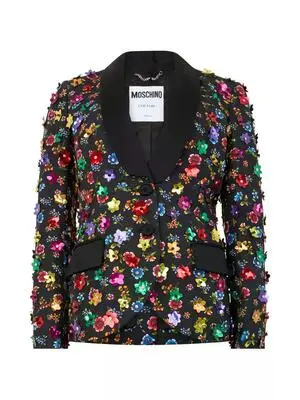 Moschino Floral Embroidered Blazer - Black