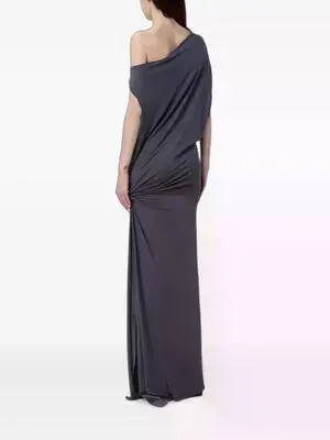 120% Lino Asymmetric Knot-detail Maxi Dress