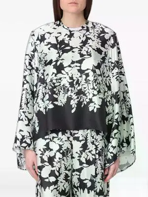 Agnona Silk Floral Print Blouse