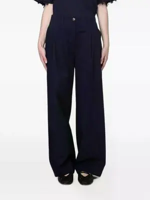MEIMEIJ Pleated Wide-leg Trousers - Blue