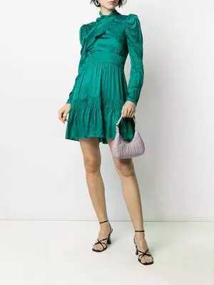 Sandro Eloise Jacquard Wrap-neck Mini Dress
