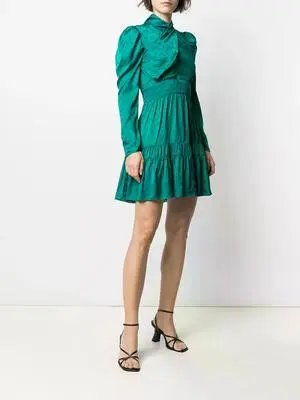 Sandro Eloise Jacquard Wrap-neck Mini Dress