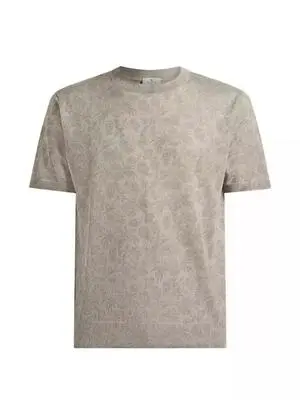 Etro Knit Wool And Silk T-shirt With Floral Paisley-motif - Neutrals