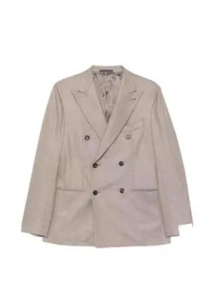 Caruso Aida Double-breasted Buttoned Blazer - Neutrals