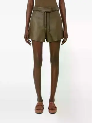 Max Mara Nappa Leather Belted Shorts