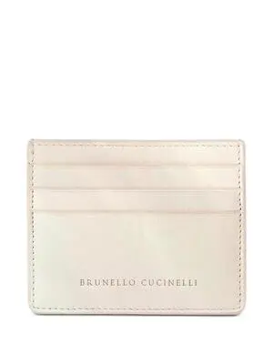 Brunello Cucinelli Grained Leather Card Case - Neutrals