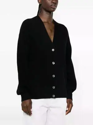 SERGIO MORETTI FIRENZE Ribbed Knit V-neck Cardigan