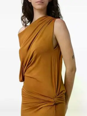 120% Lino Draped Asymmetric Dress