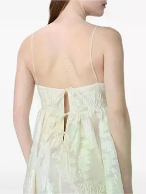 MEIMEIJ Jacquard Pattern Tie-back Midi Dress