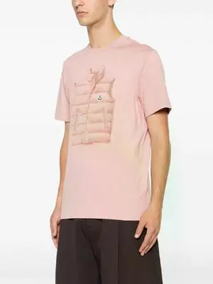 Moncler Down Jacket Print Cotton T-shirt