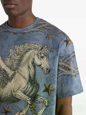 Etro Cotton-jersey T-shirt With Placed Pegaso-print