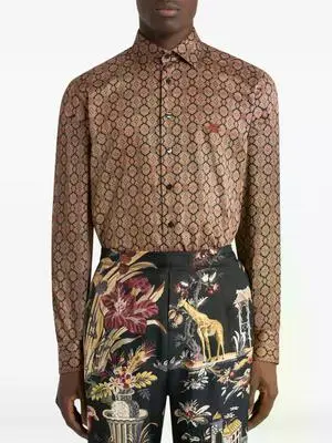 Etro Cotton Satin Shirt With Medallion Motif