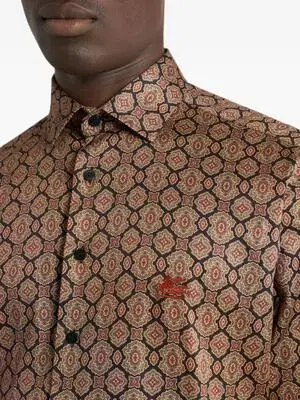 Etro Cotton Satin Shirt With Medallion Motif