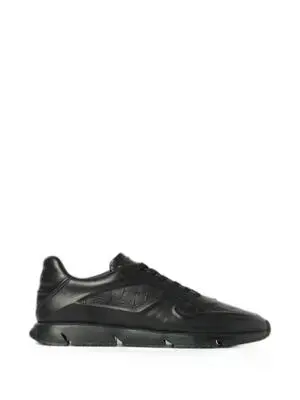Paciotti Croc-effect Leather Sneakers - Black