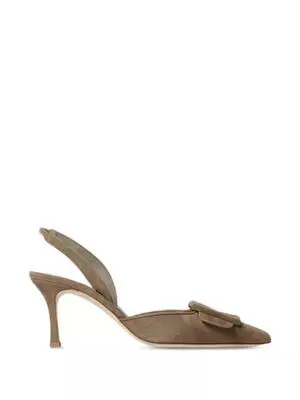 Manolo Blahnik Maysli Slingback Pumps - Brown