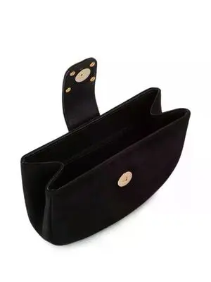 GIUSEPPE ZANOTTI Suede Clutch With Gold Hardware